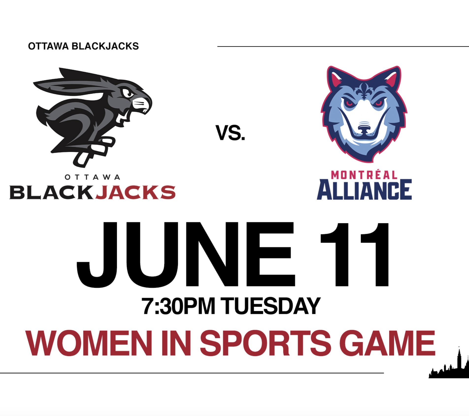 Ottawa BlackJacks Vs. Montreal Alliance - The Glebe BIA