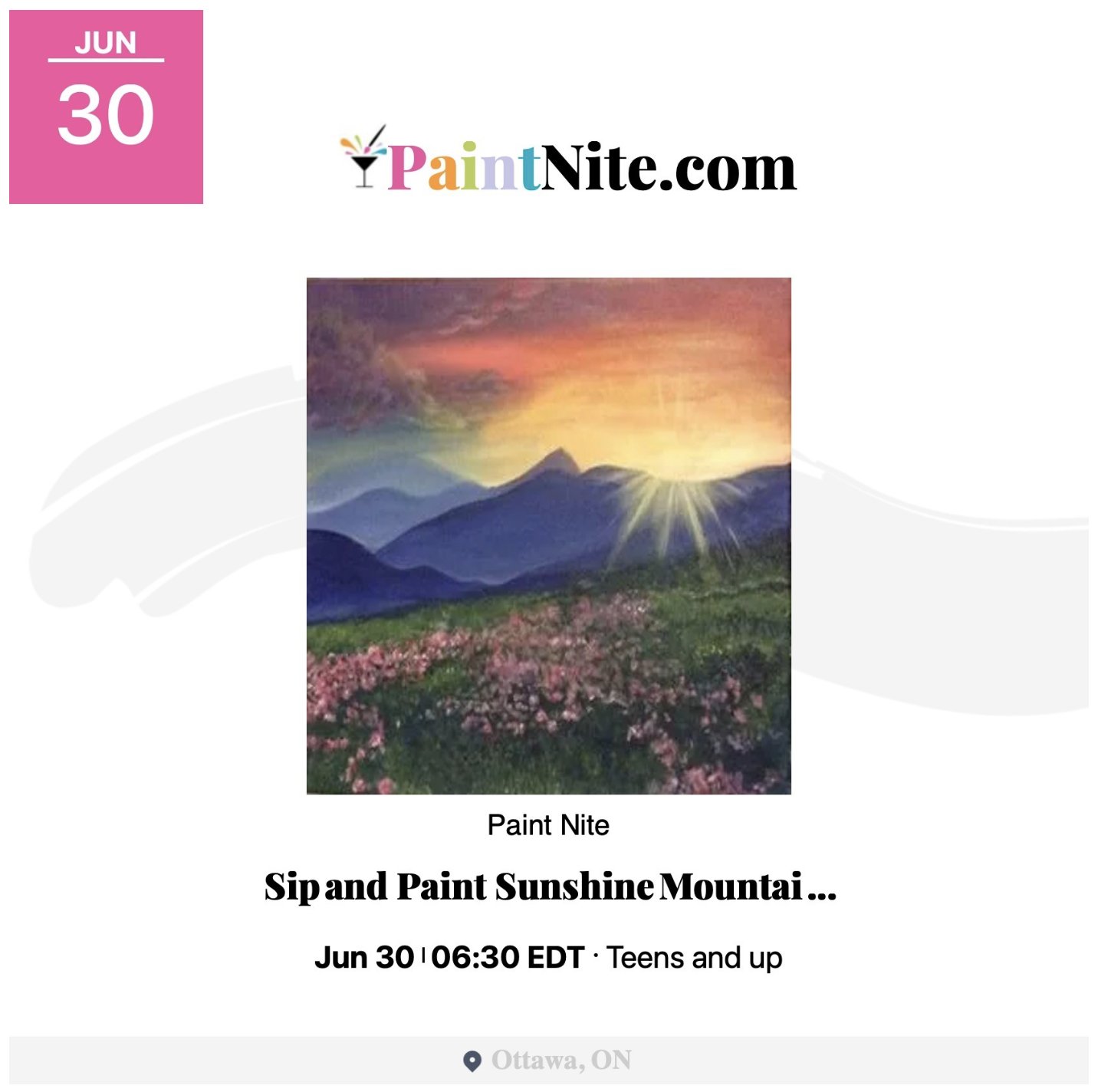 Paint Nite: Sunshine Mountain - The Glebe BIA